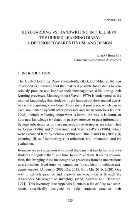 Pdf Keyboarding Vs Handwriting In The Use Of The Guided Learning Diary A Decision Towards