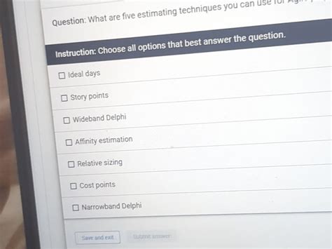 Question What Are Five Estimating Techniques Studyx