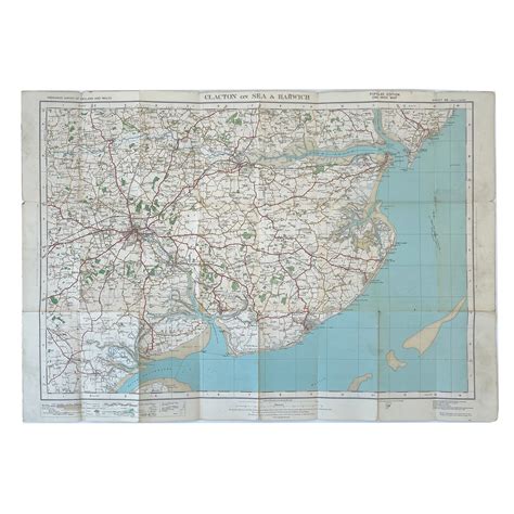 1921 Ordnance Survey Map Of Clacton On Sea And Harwich Sukie