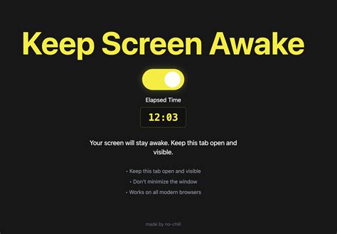 Keep Screen Awake Free Online Tool To Prevent Computer Sleep