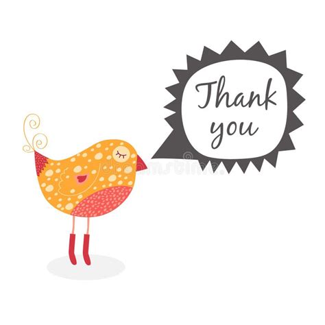 Thank You Card With Birds Stock Vector Illustration Of Bird 44522235