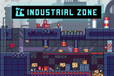 Free Industrial Zone Tileset By Free Game Assets GUI Sprite Tilesets
