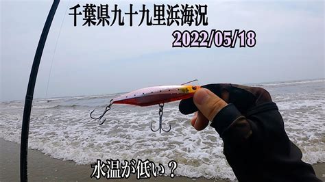 5月18日海況千葉県九十九里浜サーフヒラメ狙い水温低下 YouTube