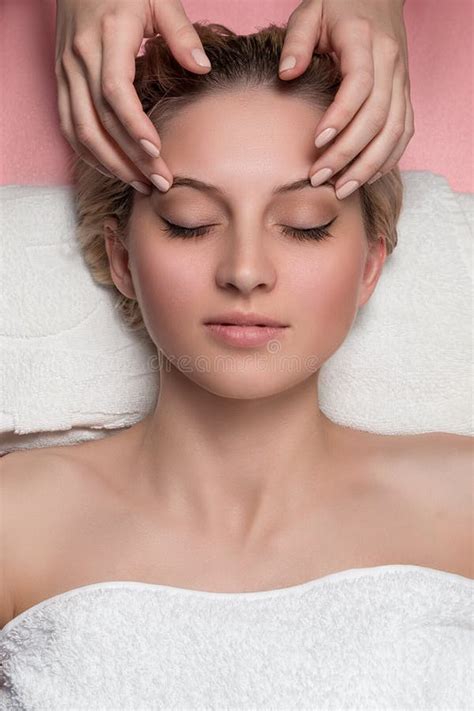 Young Woman Receiving Facial Massage Stock Image Image Of Hands