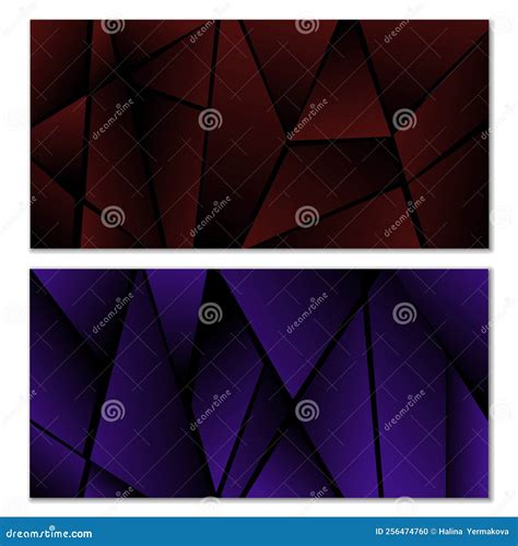 Abstract Polygonal Pattern Set Of Two Dark Gradient Polygonal Backgrounds Background Design