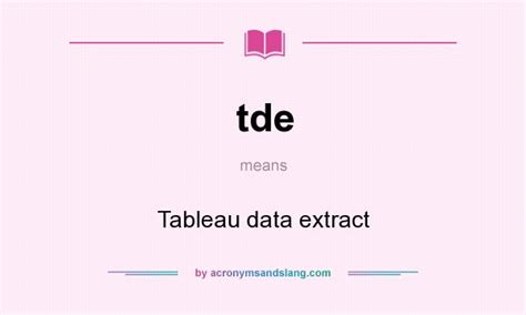 Tde Tableau Data Extract In Undefined By