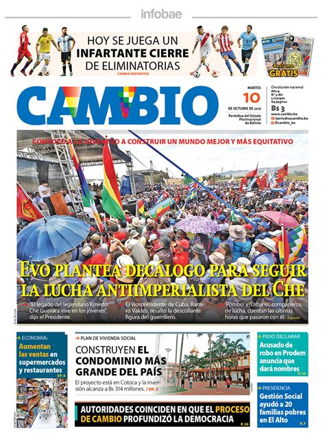 Cambio Bolivia 10 De Octubre De 2017 Infobae