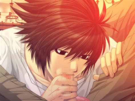Rule 34 Censored Death Note Gay L Lawliet Light Yagami Male Malemale