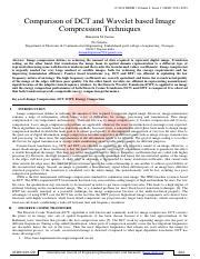 Difference Between DCT And DWT Pdf 2014 IJEDR Volume 2 Issue 1 ISSN 2321 9939 Comparison