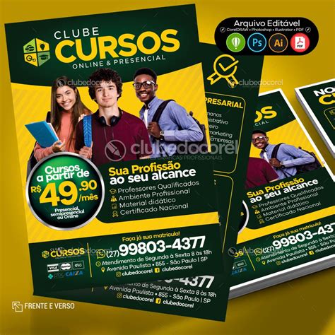 Cursos Panfleto Flyer Folder 01 Clube Do Corel