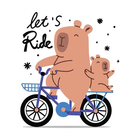 Cute Capybara Riding Bike 49810410 Vector Art At Vecteezy