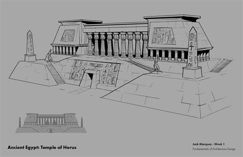 Ancient Egypt Architecture Drawing