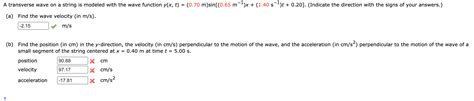 Solved A Transverse Wave On A String Is Modeled With The