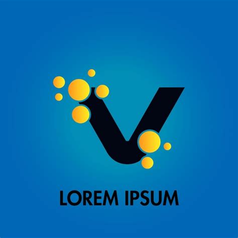 Logotipo Inicial De Flujo De Burbuja De Letra V Vector Premium