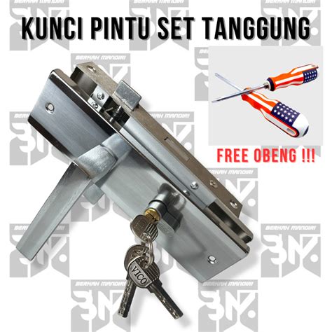 Jual Kunci Pintu Handle Pintu Set Medium Silinder Plat Silver Handel