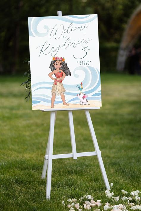 Watercolor Moana Welcome Sign Moana Welcome Sign Moana Themed Party