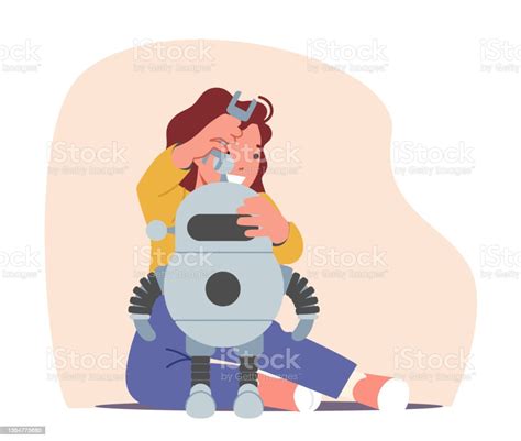 과학 수업을 즐기는 어린이 캐릭터 엔지니어링 프로젝트 만들기 수업 또는 워크샵에서 스마트 로봇 프로그래밍 로봇에 대한 스톡 벡터 아트 및 기타 이미지 Istock