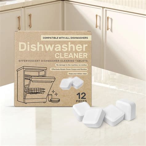 Dishwasher Cleaning Tablets 12 Pack Effervescent Deep Clean For