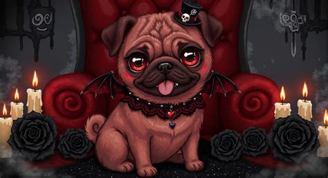 Goth Pug By Candyleopard On Deviantart