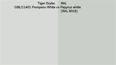 Tiger Drylac 03811401 Pompano White Vs Ral Papyrus White Ral 9018