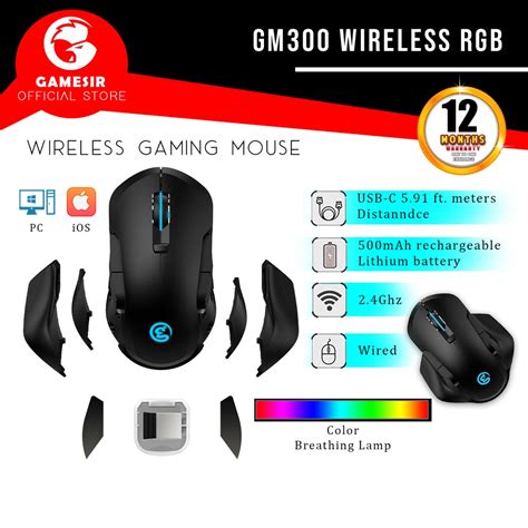 Gamesir Gm300 2 4ghz Wireless Gaming Mouse With Magnetic Side Plates Super Lightweight Gm500