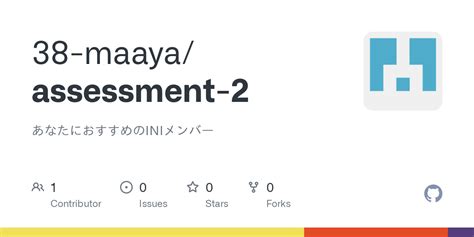 Github 38 Maayaassessment 2 あなたにおすすめのiniメンバー