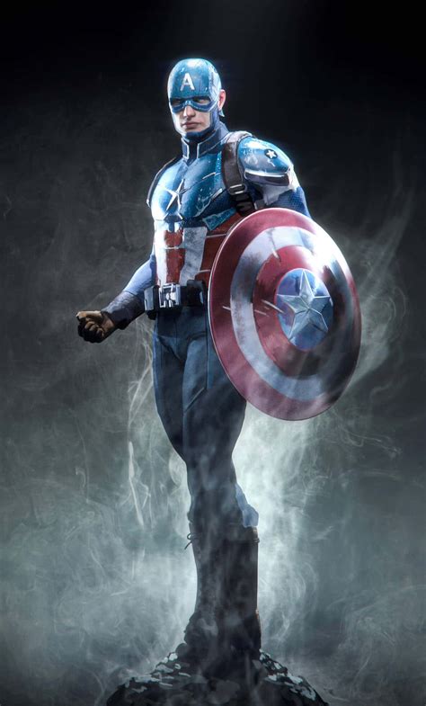Download Captain America Standing Heroic Pose Wallpaper