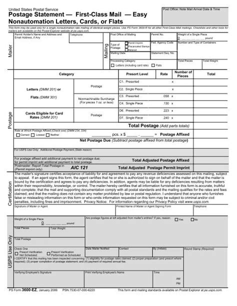 Usps Form 3600 Fcm 2023 Printable Forms Free Online