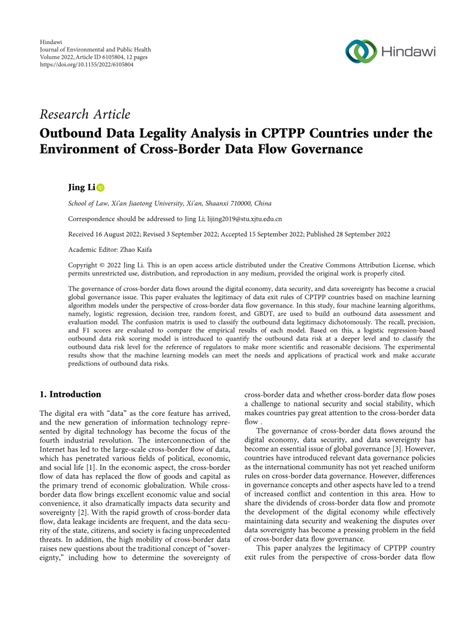 Pdf Outbound Data Legality Analysis In Cptpp Countries Under The