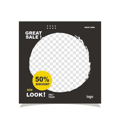 소셜 미디어 템플릿 브러시 스타일 디자인 프리미엄 벡터