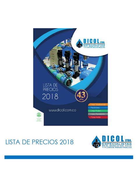 Catalogo Dicol Lista De Precios Nueva 2018 Pdf Cocina Materiales