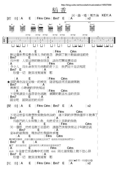 和絃 周杰倫 稻香 磨人譜屋mull Mill吉他譜編寫 隨意窩 Xuite日誌 Guitar Pinterest