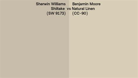 Sherwin Williams Shiitake Sw 9173 Vs Benjamin Moore Natural Linen Cc