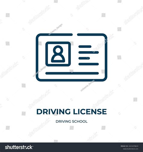 Driving License Icon Linear Vector Illustration Stock Vector Royalty