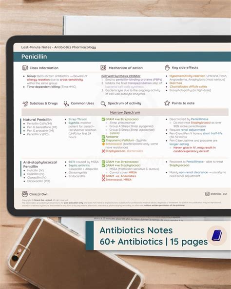 Antibiotics Pharmacology Last Minute Study Notes Nursing Medical
