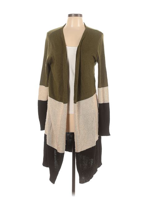 Doe And Rae Color Block Stripes Green Cardigan Size L 71 Off Thredup