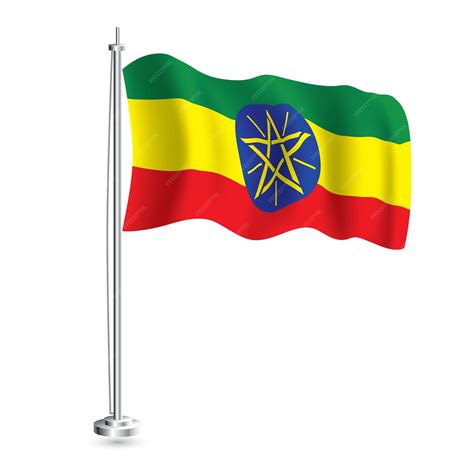 Premium Vector Ethiopian Flag Isolated Realistic Wave Flag Of