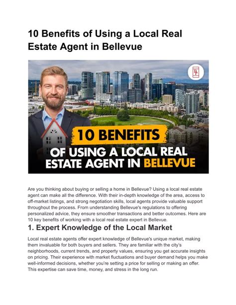 Ppt 10 Benefits Of Using A Local Real Estate Agent In Bellevue