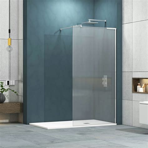 Regal Walk In Wet Room Shower Screen Stainless Steel With Silver Mesh