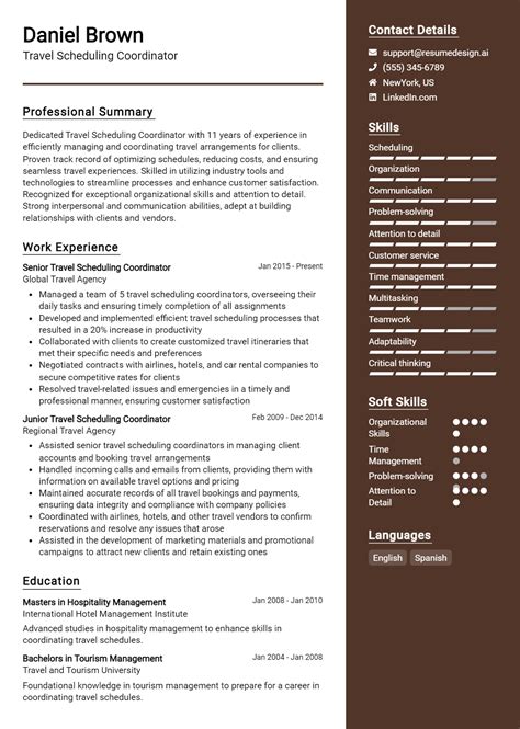 11 Travel Scheduling Coordinator Resume Examples And Templates For 2026