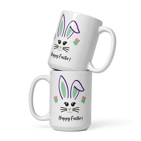 Happy Easter Mug Cute Easter Mug For Women Springtime Celebration Bunny Spread Easter Cheer