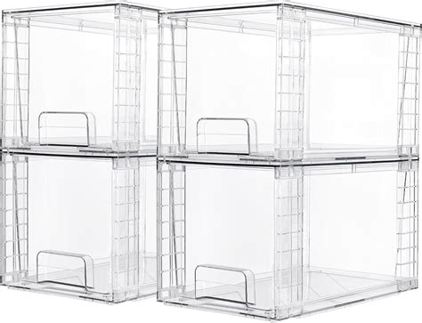 Vtopmart 4 Pack Large Stackable Storage Drawerseasily Assemble Acrylic