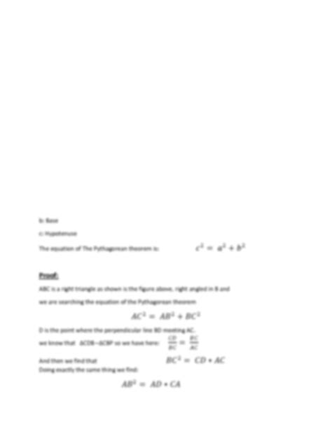 SOLUTION The Pythagorean Theorem Studypool
