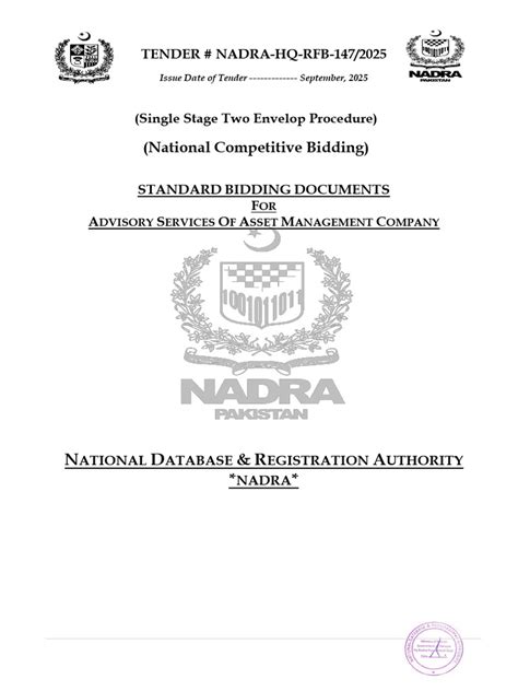 Tender Documents Pdf Specification Technical Standard Bankruptcy