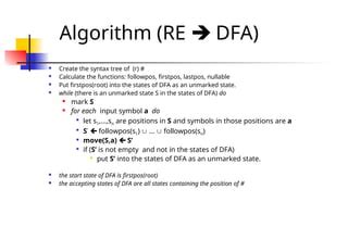 2 6 Optimization Of DFA Based Pattern Matchers Ppt
