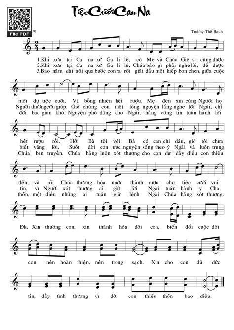 [sheet] Khi Xưa Tại Ca Na Xứ Ga Li Lê Có Mẹ Và Chúa Giê Su Cũng được Mời Dự Tiệc Cưới Pdf