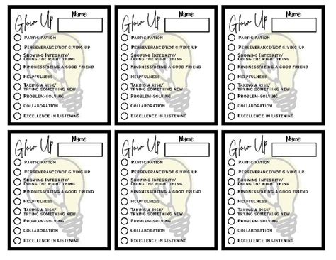 Printable Student Glow Ups By Sourcing The Good Tpt
