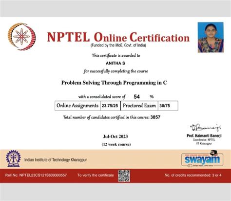 Anitha S On Linkedin Nptel Cprogramming