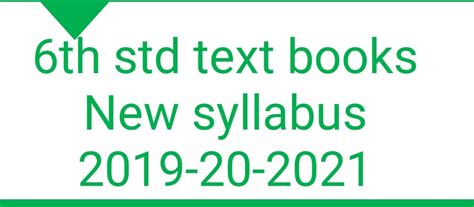 6th Std Textbooks New Syllabus 2019 2020 2021 Kalvikavi