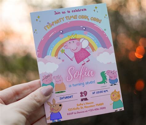 Editable Peppa Pig Birthday Invitation CANVA Template Etsy Australia